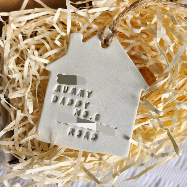 Personalised Clay New Home Hanging Sign/ Keepsake Housewarming Present ...