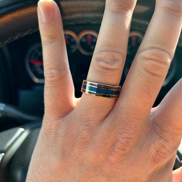 Fishing Line Ring, Fishing Line Wedding Band, Fishing Ring With Whiskey ...