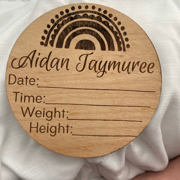 Custom Baby Name Tag With Birth Stats | Personalized Birth Stats Baby ...
