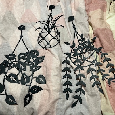 Hanging Flowers Metal Wall Art, Metal Spring Flower Wall Decor Set of 3 ...