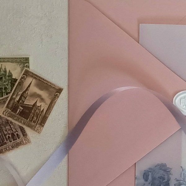 WAX SEALS SET Blue Roses Oval Self Adhesive Stickers Wedding Invitation ...