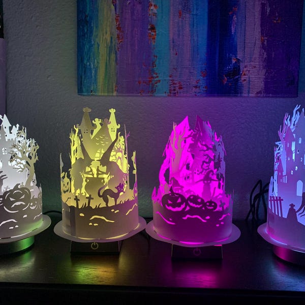 Combo 4 Items Halloween Paper Cut Lamps - Paper Cutting Templates - DIY ...