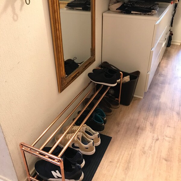 Copper Pipe Shoe Rack - Handmade With Industrial Fittings - Shoe ...