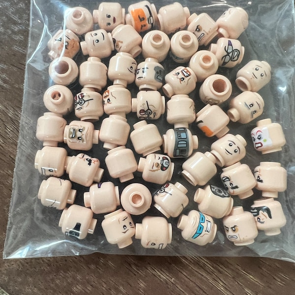 Lego Minifigure Lot of 50 Multi Colored Heads Male Female Mixed Bulk ...