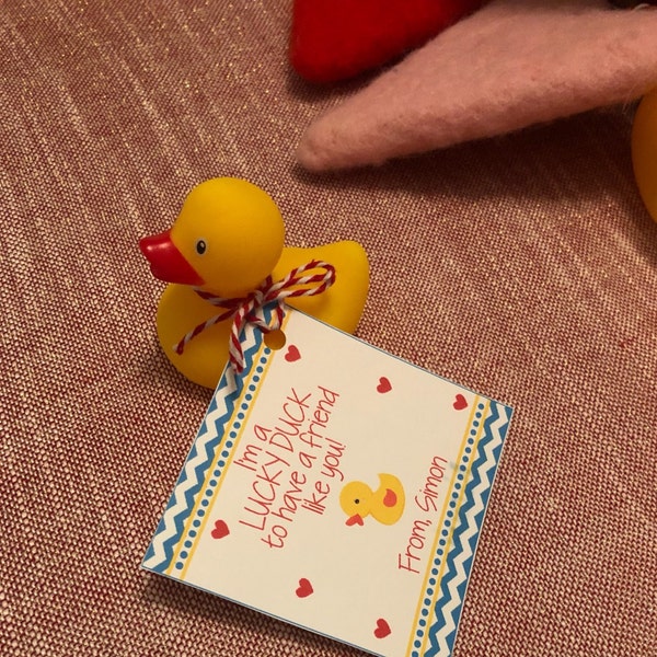 Editable Duck Valentine, Valentines Kids, Lucky Duck Valentine, Corjl ...