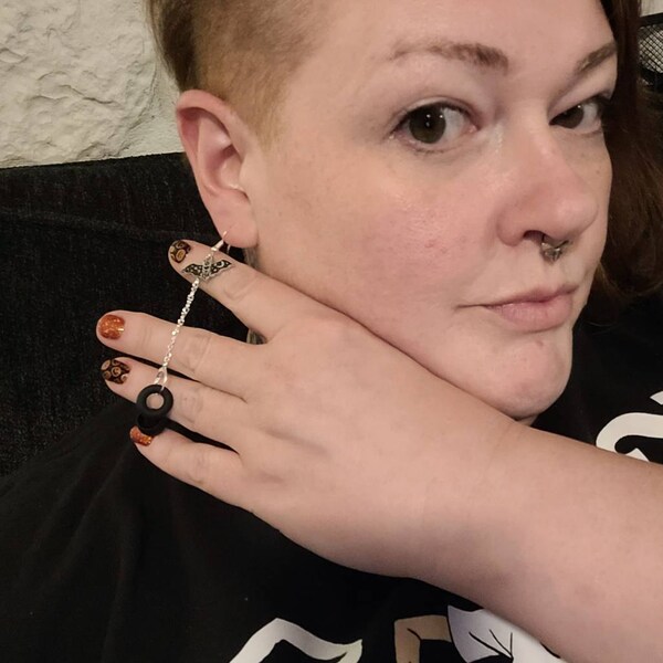 Black Punk Spikes Earplugs Earrings for Loops or AirPod Earbuds Holder ...