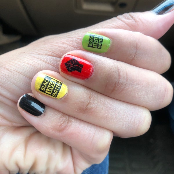 SYMBOL Nail Decals "black Lives Matter #BLM Fist Protest" Nail Art Set ...