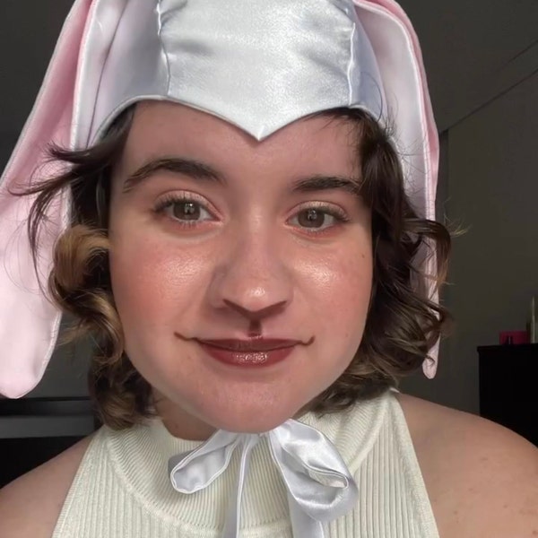 Red Devil Horn Hat, Devil Vintage Bonnet, Devil Hood, Hat With Horns ...