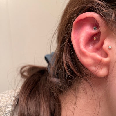 Golden Rook Piercing Surgical Steel Curved Barbel Cz..16g..8mme08g - Etsy