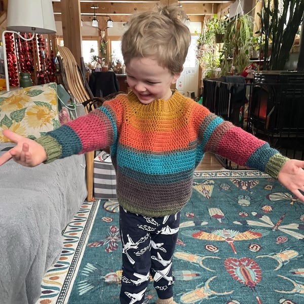 CROCHET PATTERN & VIDEO/ Athabasca Falls Children's Pullover, Easiest ...