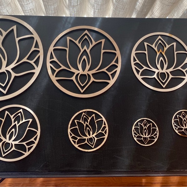 Lotus in Circle #1 Laser Cut Out Unfinished Wood Shape Craft Supply - Etsy