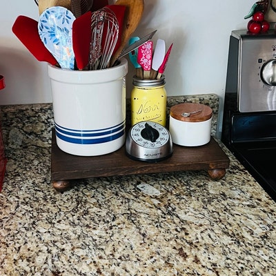 Wood Riser, Ball Leg Wood Tray, Farmhouse Decor, Rustic Tray, Riser ...