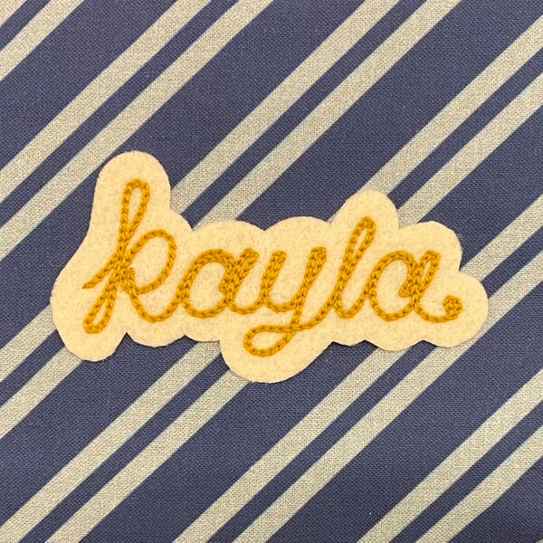 Custom Chainstitch Embroidered Name Patch, 'your Name' | Black, Green ...