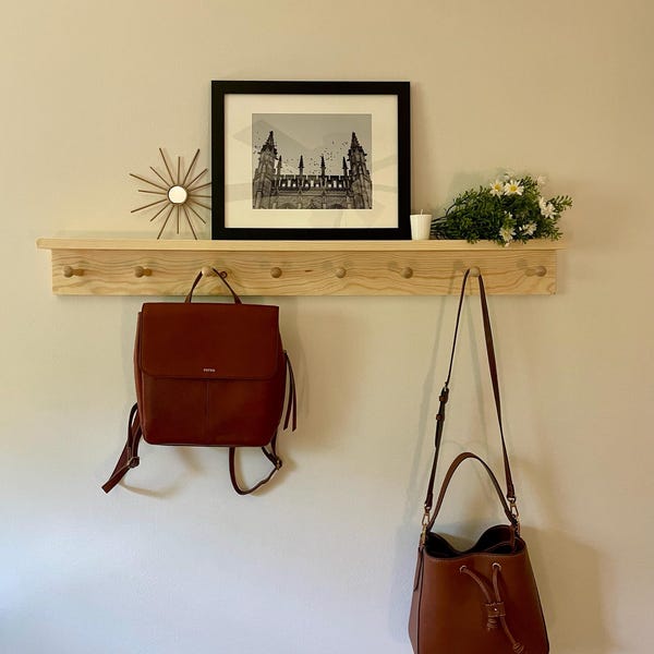 Shaker Peg Rack With Shelf - Peg Rack - Peg Rail - Wall Mounted Coat ...