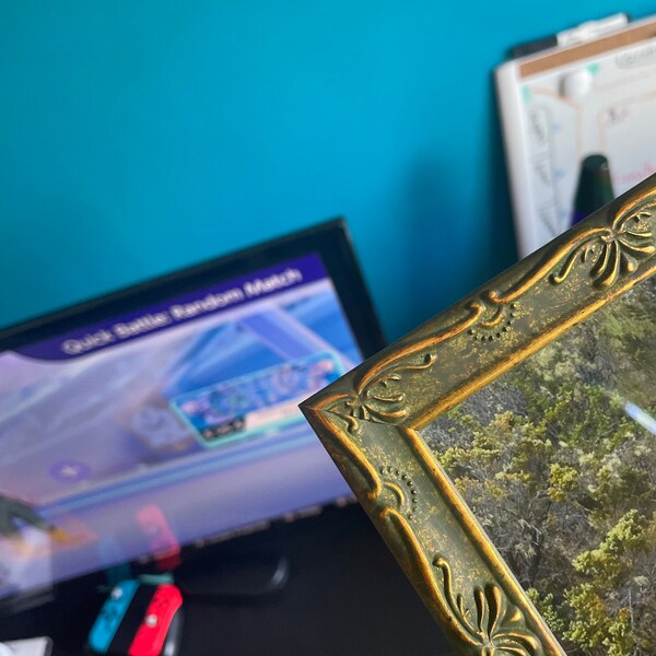 Ornate Green Gold Picture Frame,vintage Green Gold Ornate Frame,fancy ...