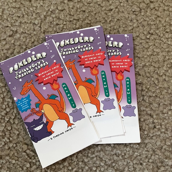 POKEDERP Pack SET 1 | Derpy Funny Parody Pokémon Card Pack - Etsy