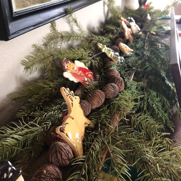 Black Walnut Garland, Primitive Garland, Rustic Garland - Etsy