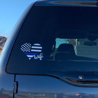 Thin Blue Line Flag Decal, Police Flag, Police Wife, Blue Lives Matter ...