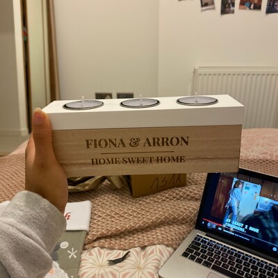 Personalised Classic Triple Tea Light Box Tealight Box New Home Gift ...