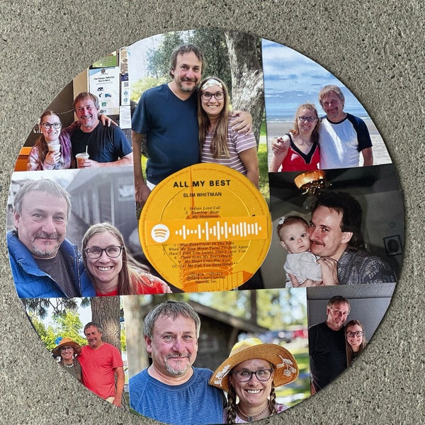 CUSTOM ORDER Vinyl Record Photo Collage, Vinyl Wall Art - Vinyl Record ...