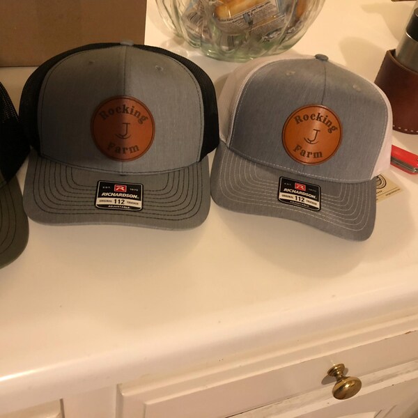 Largemouth Bass Patch Hat, Custom Richardson 112 Leather Patch Hat, Leather Patch Trucker Hat ...