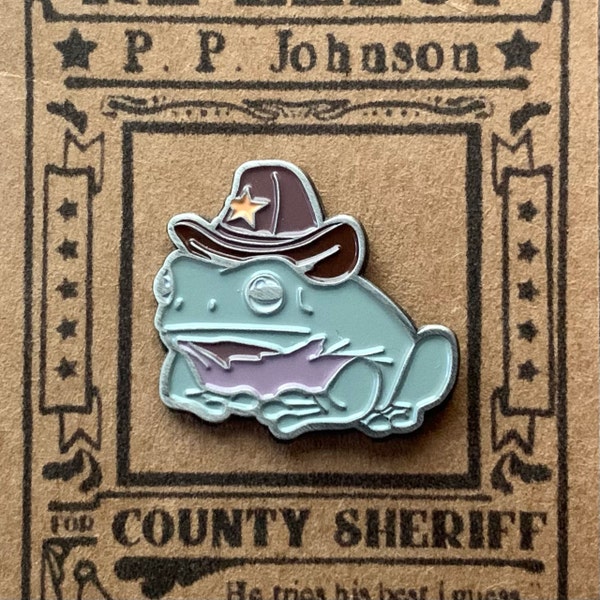 Sheriff Frog Enamel Lapel Pin | Cowboy Frog - Etsy
