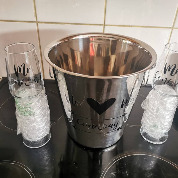 Personalised Mr and Mrs, Mr and Mr, Mrs and Mrs Ice Bucket With ...