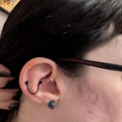 2 Style Barbell Chain, Ear Piercing Chain, Industrial Piercing ...