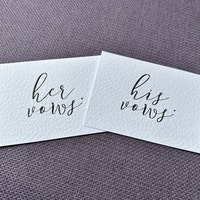 His and Her Vow Card Set/ Wedding Personalised Vows/reading - Etsy UK
