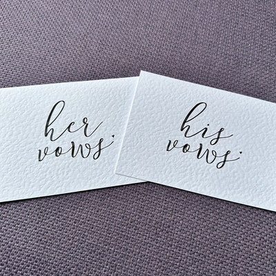 His and Her Vow Card Set/ Wedding Personalised Vows/reading - Etsy UK
