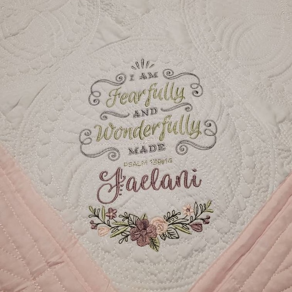 Embroidered Bible Verse Baby Quilt: Personalized Christian Gift - Etsy