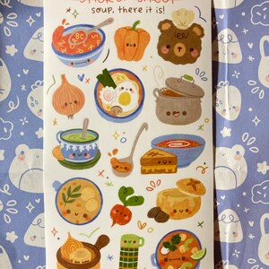 Soup Sticker Sheet Cute Stickers Kawaii Stickers Cute Stationery ...
