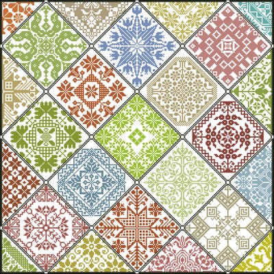 Cross Stitch Pattern Quaker Apples, Sampler Cross Stitch, Autumn Cross ...
