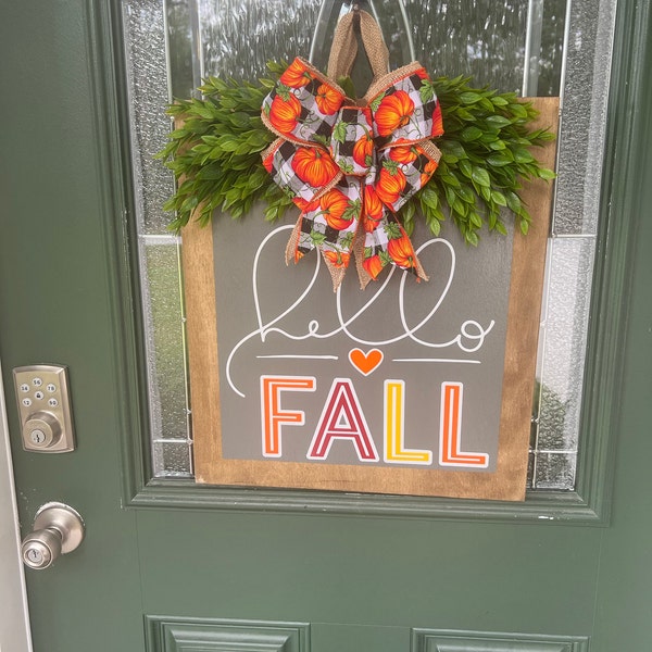 Fall Front Door Decor | Hello Fall | Fall Front Door Sign | Fall Door ...