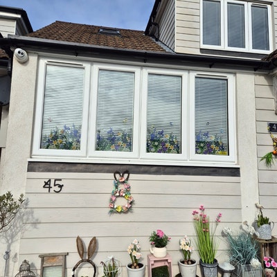 Flower Pots Window Stickers 10 Individual Colourful Flowers in Pots ...