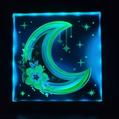 3D Moon Welcome Shadow Box, Floral Svg, 3D Mandala, Flower Shadow Box ...
