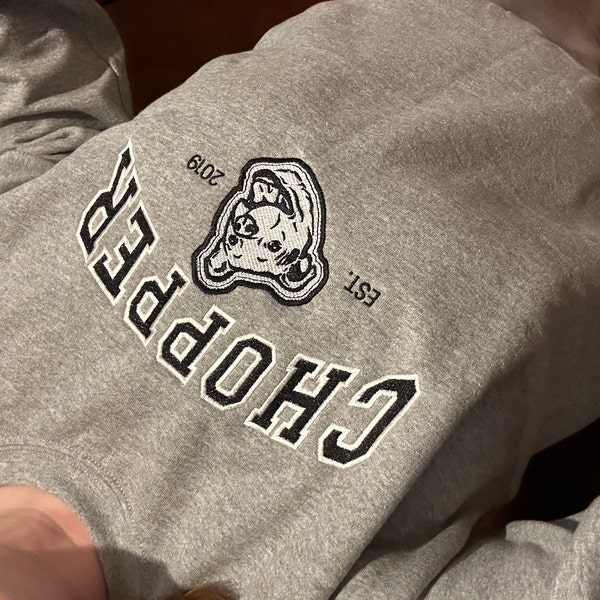 Varsity Custom Embroidered Dog Sweatshirt Custom Dog Sweater Embroider ...