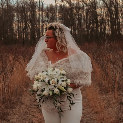 Blush Nude Faux Fur Bridal Wrap, Wedding Fur Shrug, Bridal Fur, Fur ...