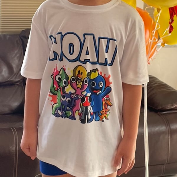 Rainbow Friends Birthday Shirt: Personalized Game Theme Raglan Tee - Etsy