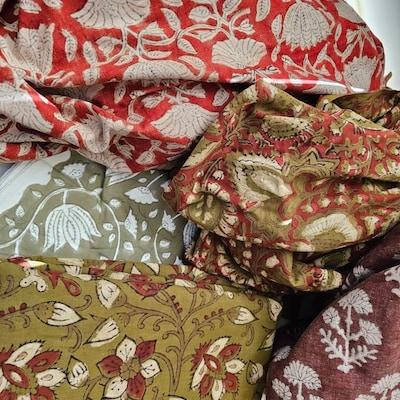 58 Inches Indian Hand Block Print Fabric, Indian Linen Fabric, Block ...