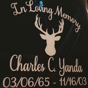 In Loving Memory Deer Decal, Remembrance Decal, in Loving Memory Decal ...