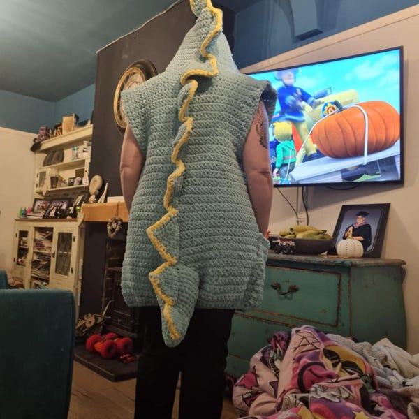 ADULT Dinosaur Vest Crochet Pattern | 2 Sizes: (xs-m) and (l-xxl ...