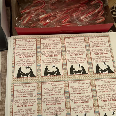 Legend of the Candy Cane Printable Nativity Candy Cane Tag Printable ...
