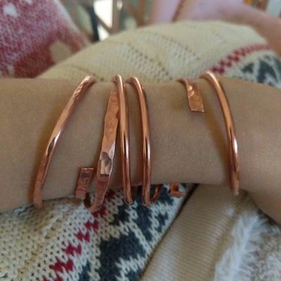 Copper Bangle Bracelets, Eight Gauge Cooper, Copper Bracelets, Overlap ...