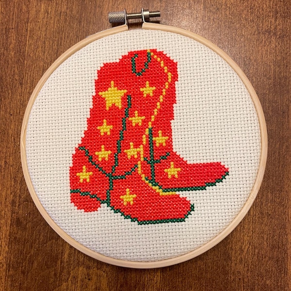 Cowboy Boots Cross Stitch Pattern: Cowgirl Western Chart (PDF Pattern ...