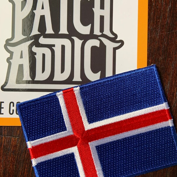 Iceland Flag Patch: Embroidered Iron-on Applique (3.5x2.5-inches) - Etsy