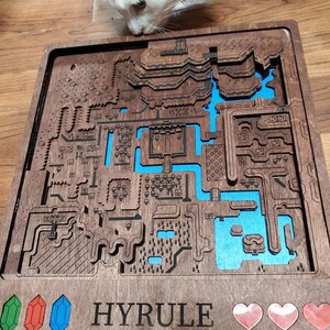 3D Hyrule Video Game Map Laser Cut Wood Multilayer Custom | Etsy Canada