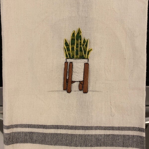 Beginner Embroidery PDF Download | Pilea & Snake Plant | Embroidery ...