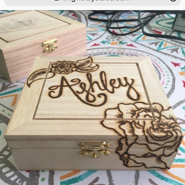 Custom Keepsake Box, Hand Burned Wood, Anniversary Gift, Wedding Gift ...