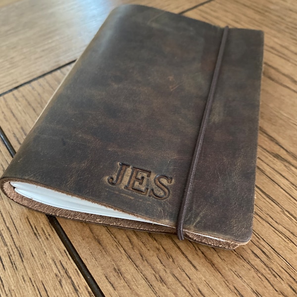 Personalized Leather Pocket Journal With Professional Elastic Closure ...